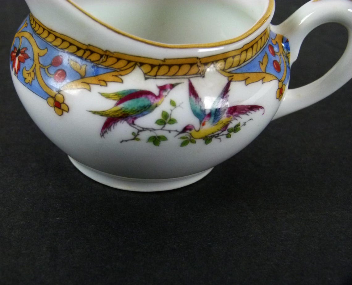 Cream Pitcher | Czechoslovakia | Bird of Paradise Design | Bone China ...