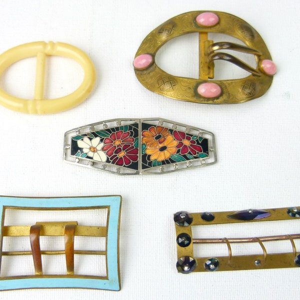 Antique Enamel Belt Buckle - Etsy