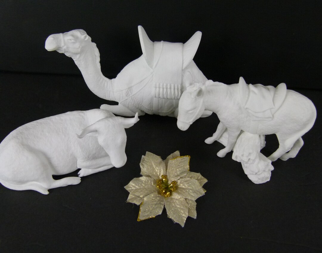 LENOX Nativity the ANIMALS of the Nativity White Bisque in Original Box ...