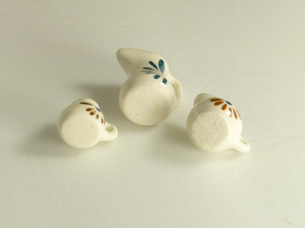 Three Miniature Ceramic Pitchers Hand-painted Child's - Etsy