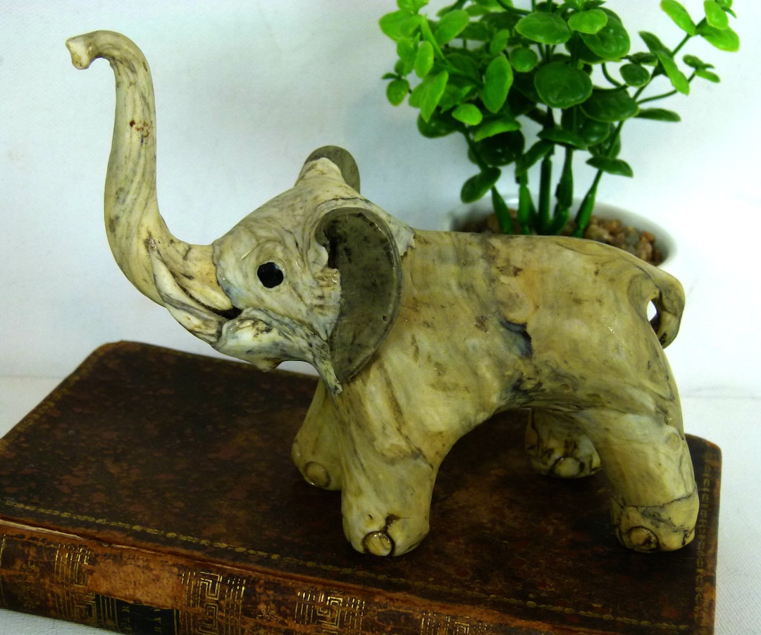 Mid-century Crushed Oyster Shell Elephant Sculpture | Made in the ...