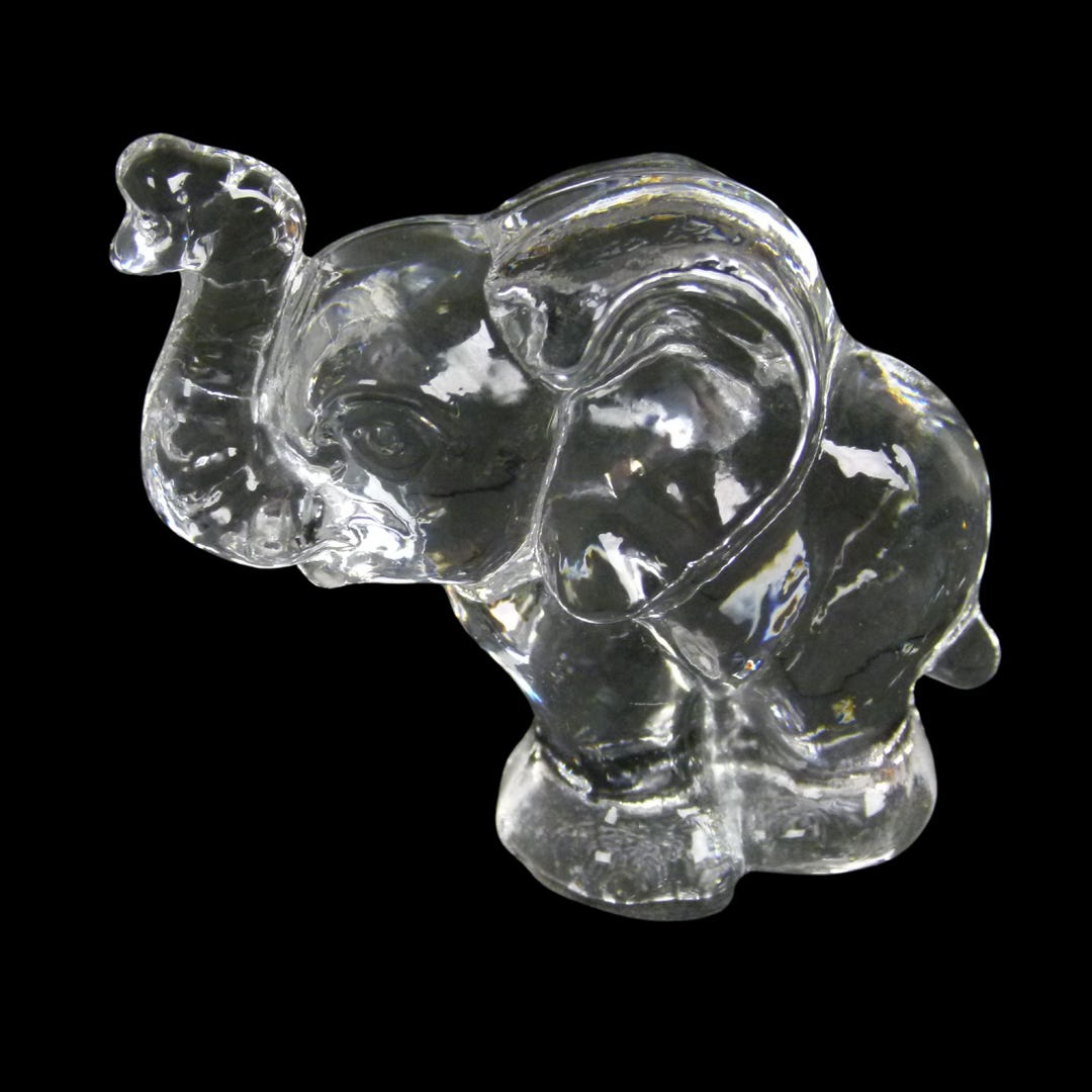 Goebel Clear Glass Baby Elephant | 1981 | Hallmarked on Bottom ...