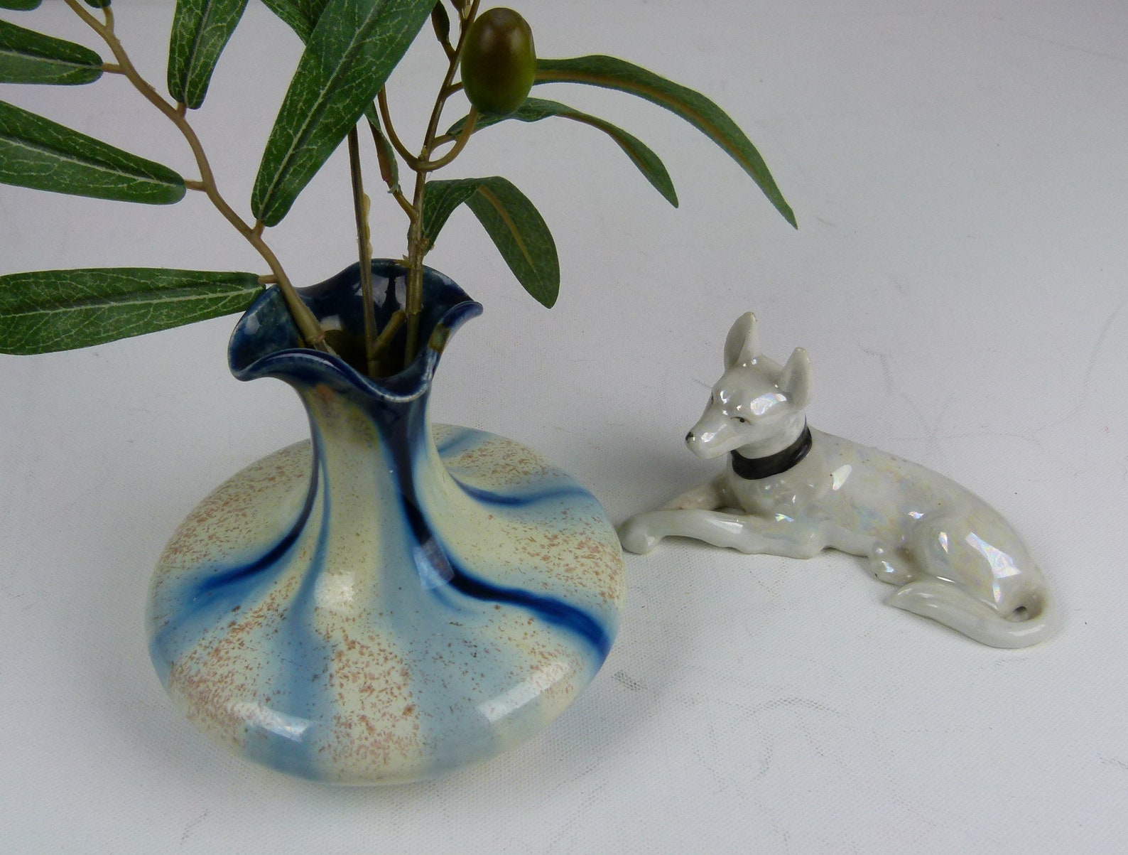 Vintage Thulin Faience Blue and White Vase | Made in Belgium | Thulin ...