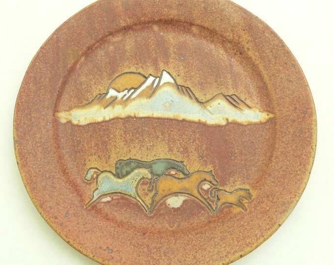 John Winter Hawk Pottery/stoneware Plate - Horses - Native American ...
