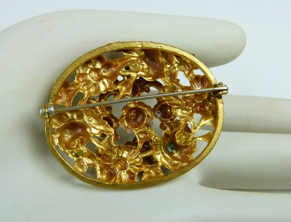 Victorian Brass Brooches | Brass Victorian Pins - Gem