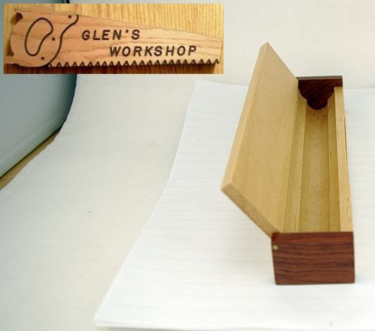 Pen Box Two Tone Wood - Etsy