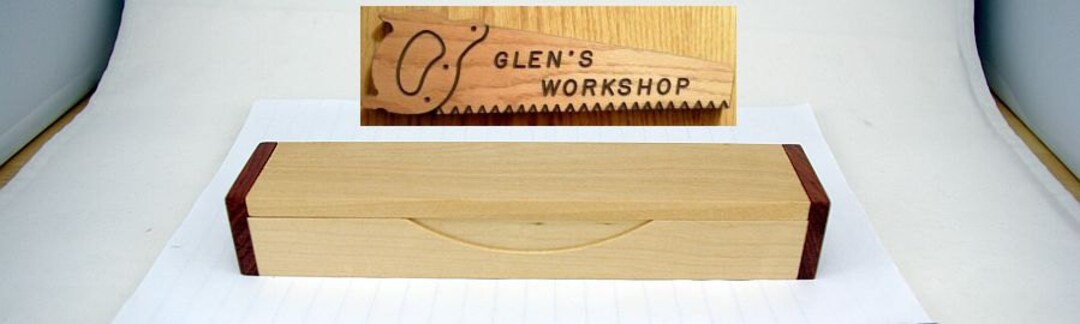 Pen Box Two Tone Wood - Etsy