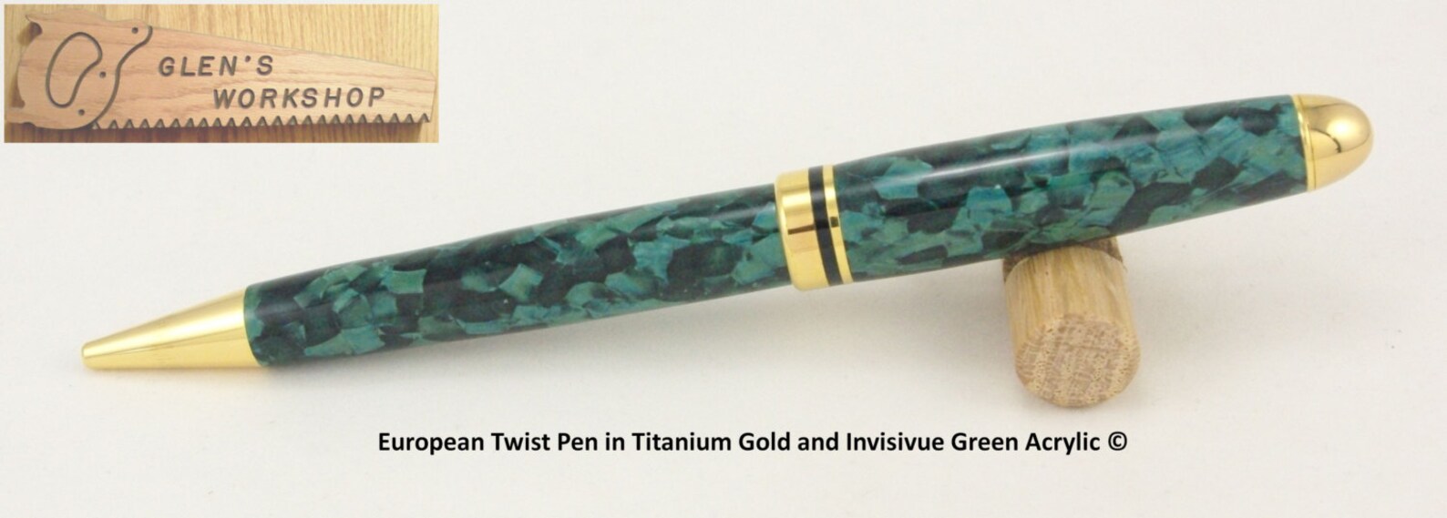 Ballpoint Pen Handmade European Pen in Titanium Gold and Green - Etsy