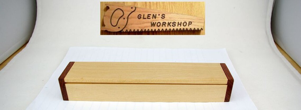 Pen Box Two Tone Wood - Etsy