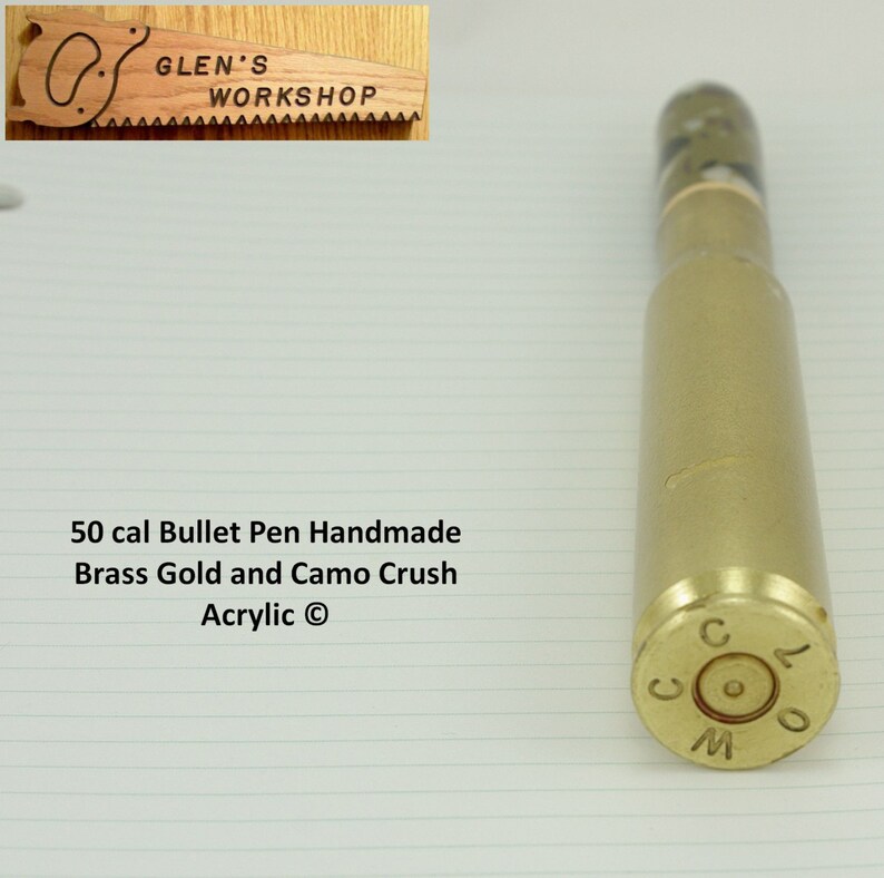 50 Cal Bullet Pen Handmade Cartridge Pen Cross Pen Brass, Gold ...