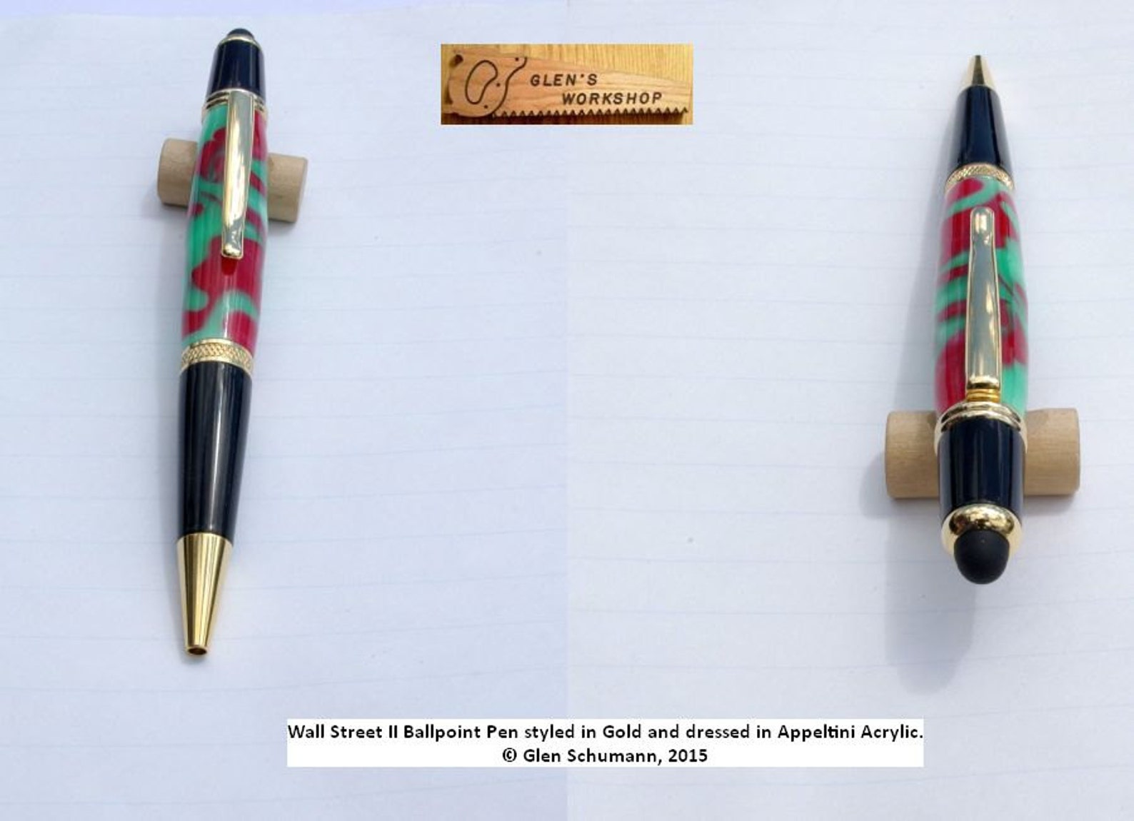 Stylus Ballpoint Pen Handmade Gold Appeltini Acrylic - Etsy