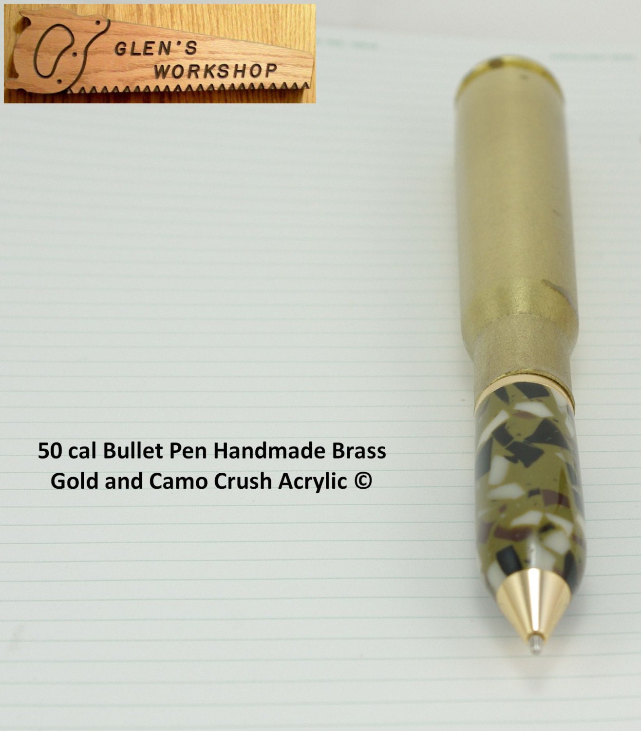 50 Cal Bullet Pen Handmade Cartridge Pen Cross Pen Brass, Gold ...