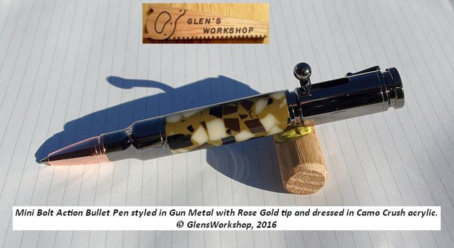 Mini Bolt Action Bullet Pen Handmade Pen Gun Metal Camo Crush - Etsy