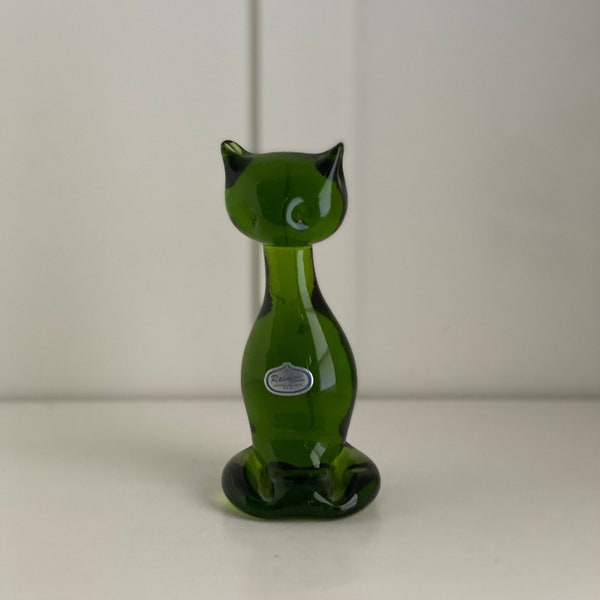 Glass Cat Figurine Etsy