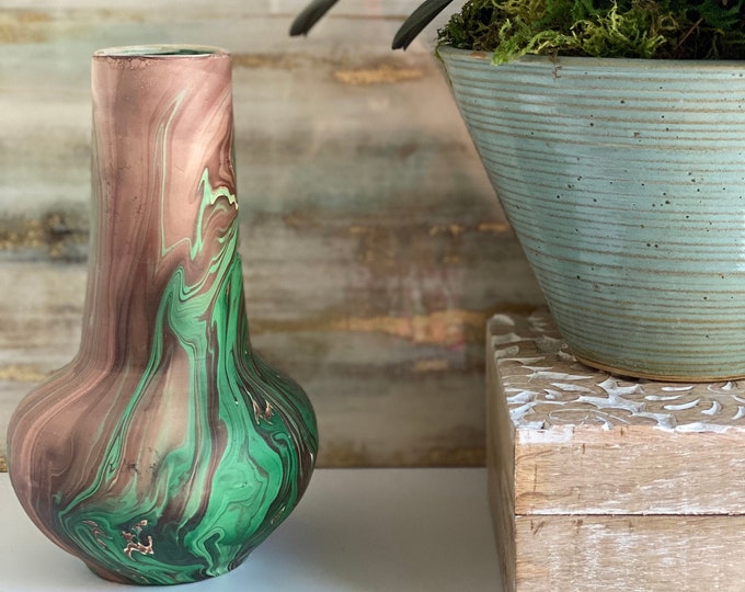 Garden of the Gods Swirl Pottery Vase, Eric Hellman Pottery, Green and ...