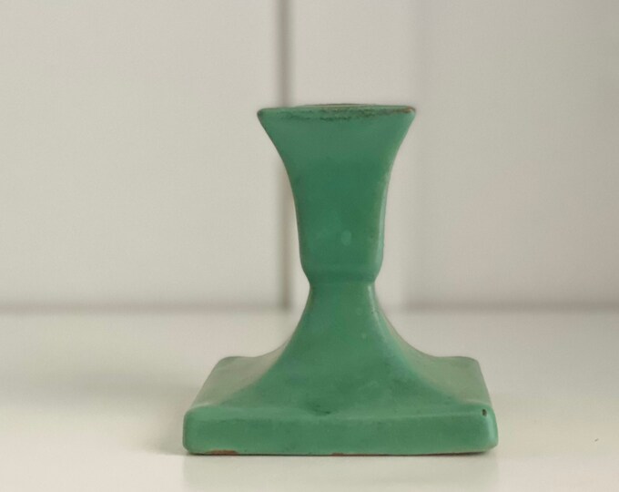 Rare Mid Century Roseville Burmese Green Candlestick, Roseville 76B ...