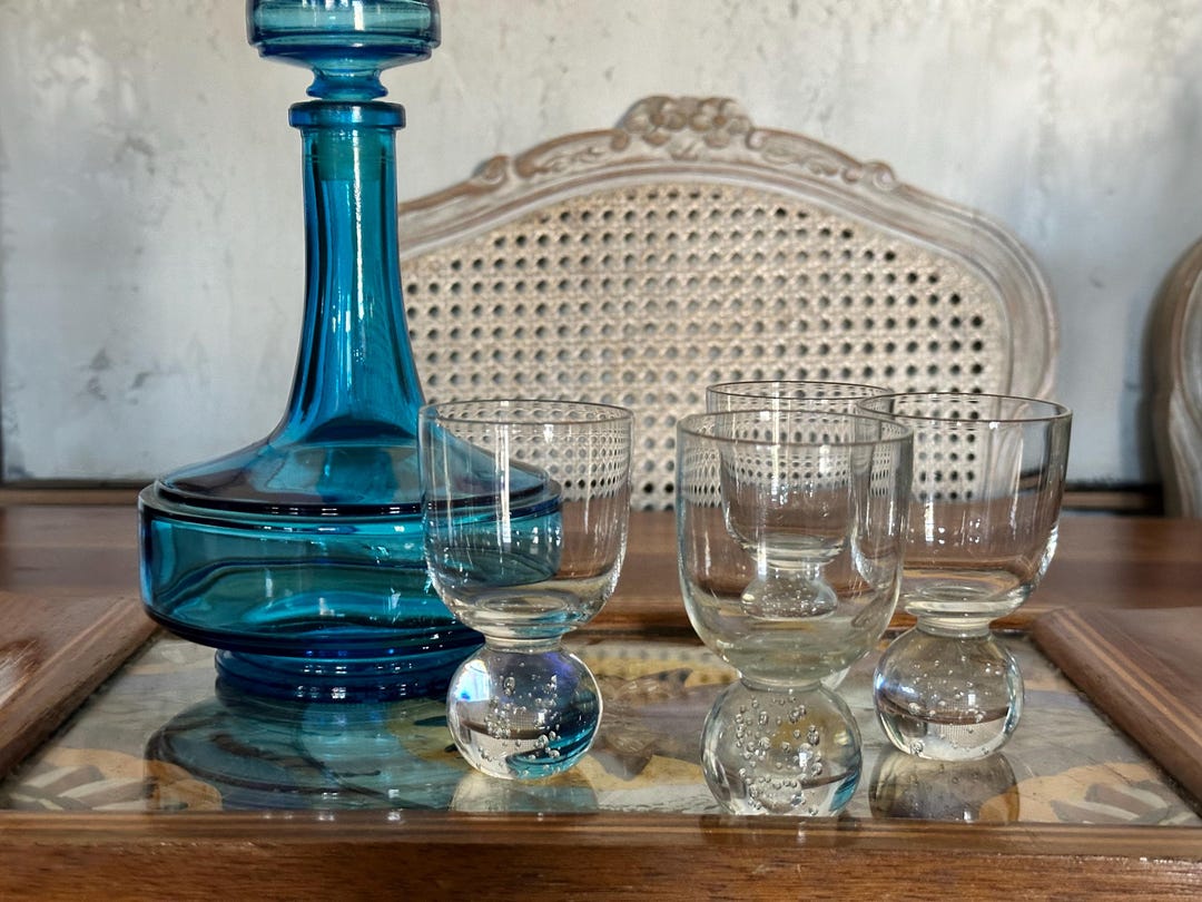Vintage Control Bubble Cordial Glasses Set - Aperitif Shot Glasses for ...