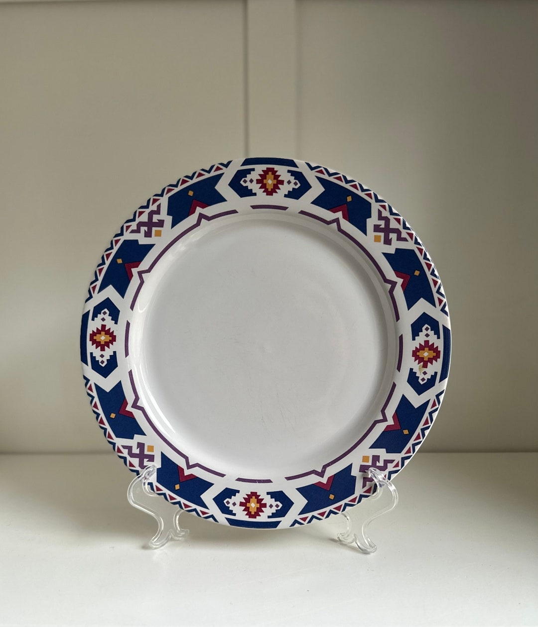 Blue Ridge Southwest Dinner Plate - Native American Inspired Geometric ...