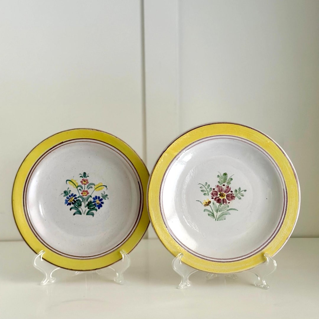Lars Syberg Hand-painted Danish Faience Small Plates Set - Vintage ...