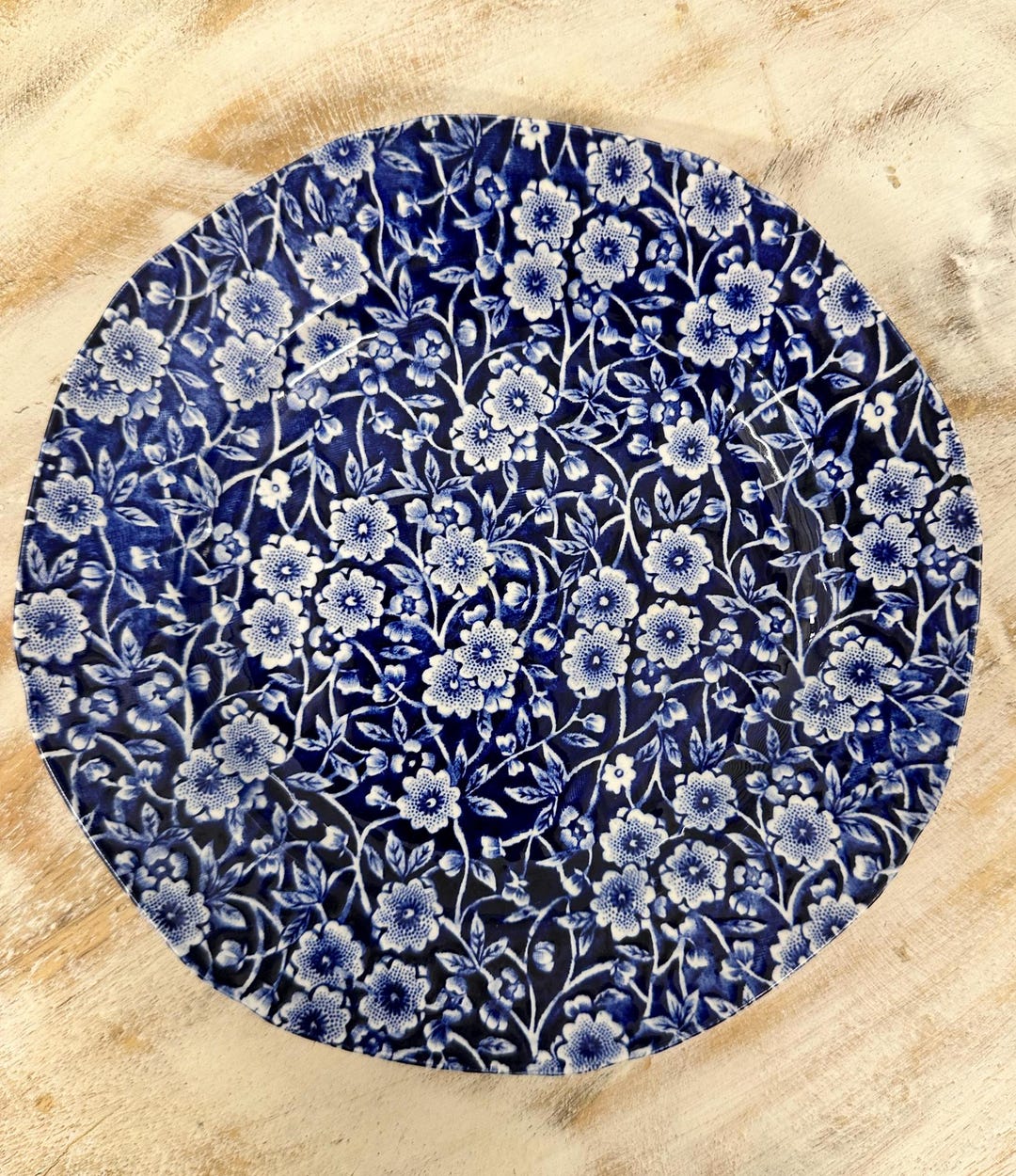 Vintage Royal Crownford Blue Calico Ironstone Salad Plate ...