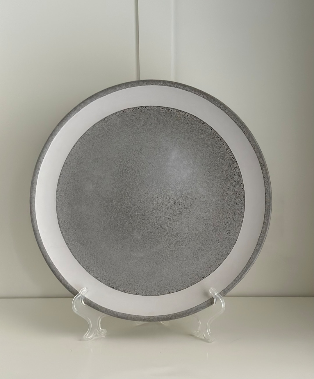 Crate & Barrel Pedra Grey Artisan Dinner Plates, Matte White and ...