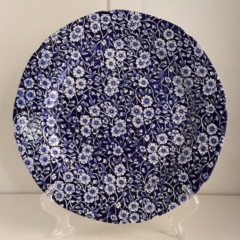 Vintage Crownford China Co. Calico Blue & White Staffordshire ...