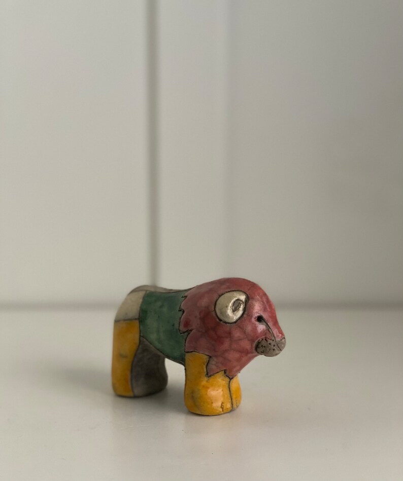 Fenix Raku Handmade Mini Lion Figurine South African Pottery - Etsy