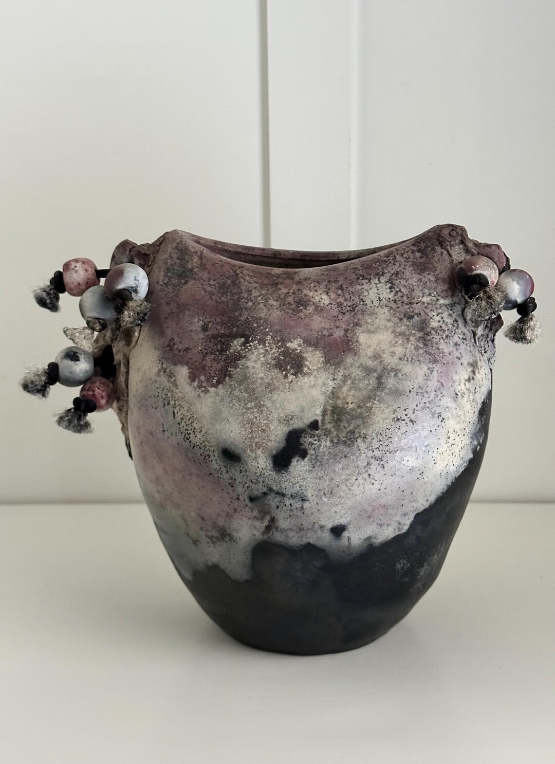 Handcrafted Pit Fired Ceramic Vase - Unique Primitive Studio Pottery ...