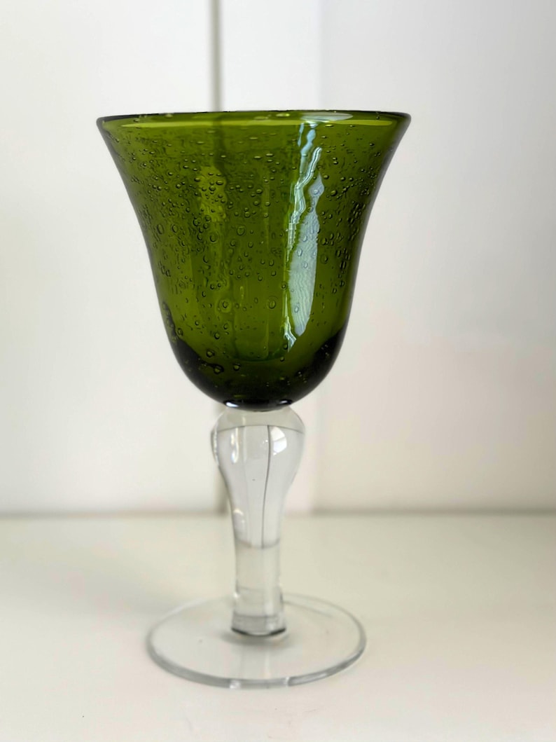 Artland Iris Hand Blown Bubbled Glass Water Goblet - Unique Seeded ...