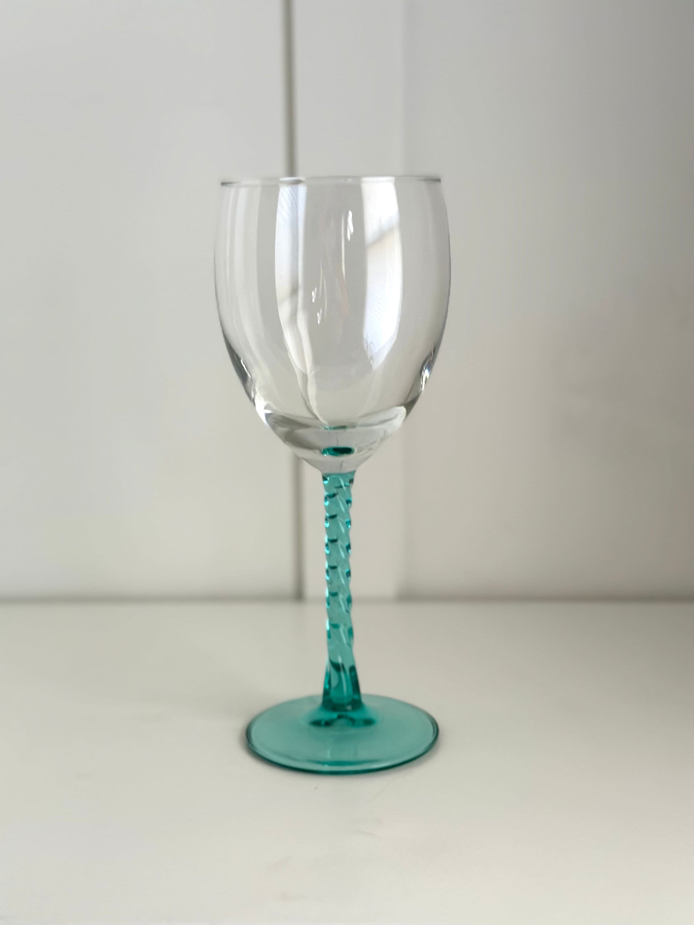 Angelique Aqua Crystal Goblets - Vintage Cristal D'arques Durand Green ...