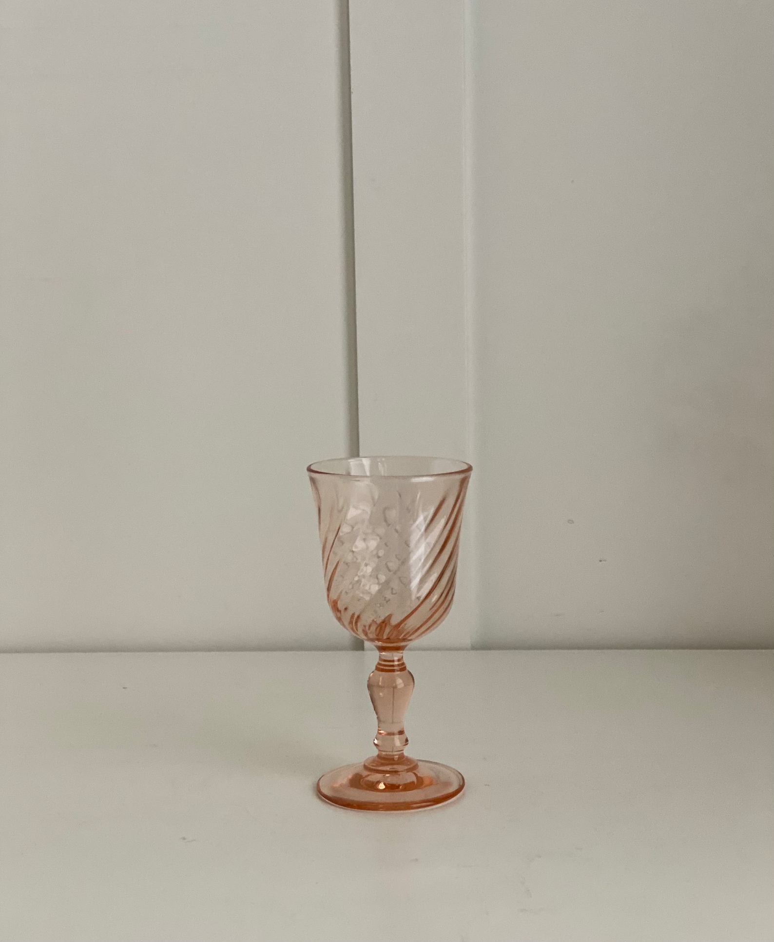 Rosaline Pink Swirl Cordial Glass by Cristal Darques - Etsy