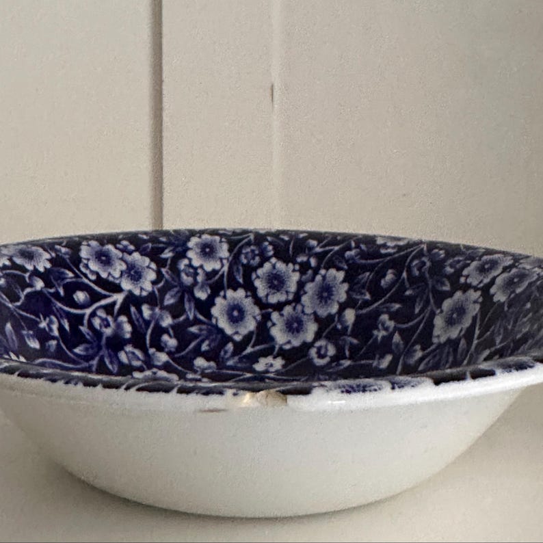 Vintage Crownford China Co. Calico Blue & White Staffordshire ...