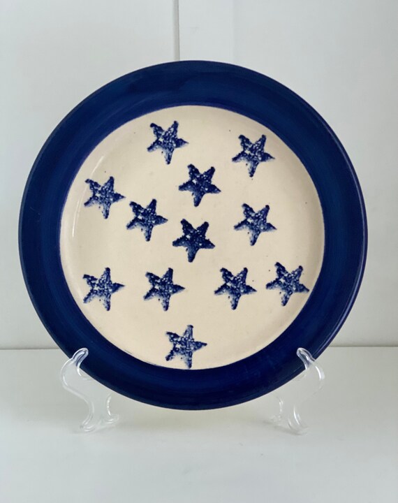 Signed Marshall Pottery Blue Texas Star Plates Brian Miller | Etsy