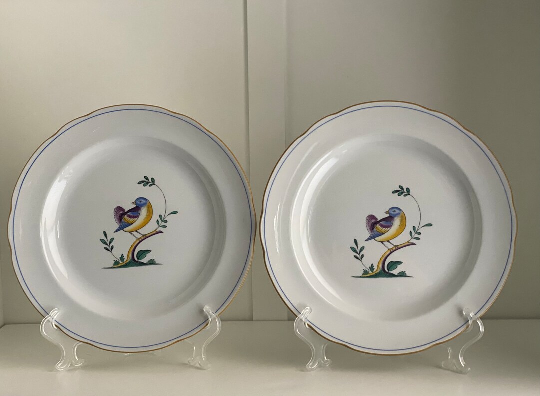 Pair of Queens Bird by Copeland Spode Scalloped Edge Dinner Plates ...