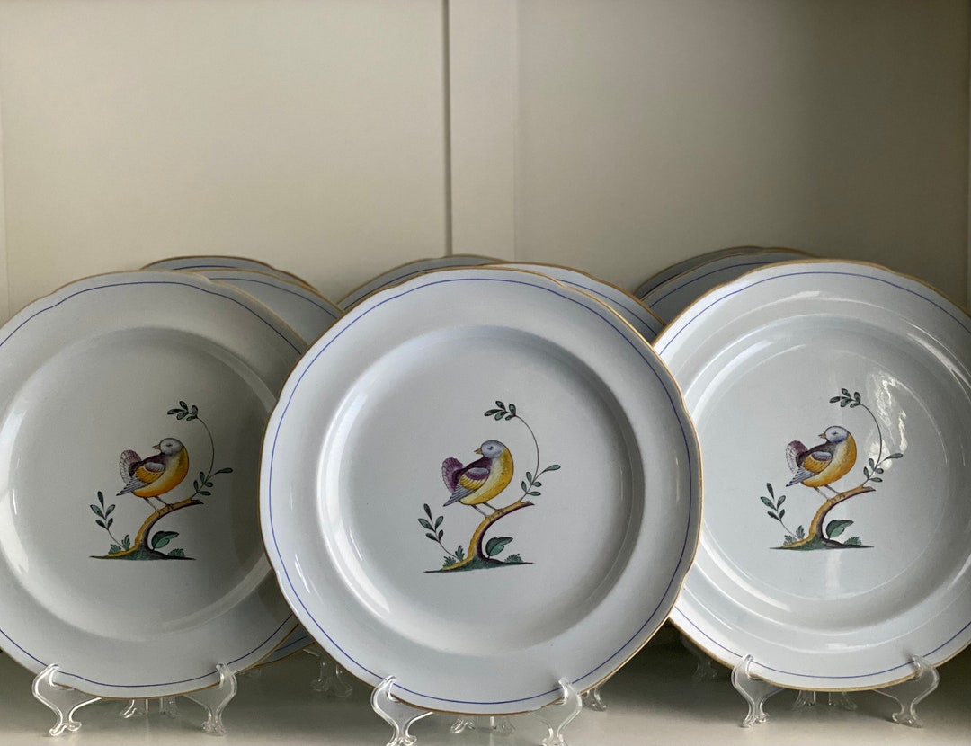 Copeland Spode Queen's Bird Scalloped Dinner Plate - Gray Stoneware ...