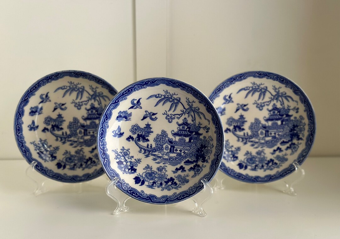 Set of Maruta Mandarin Blue China Dessert Bowls, Blue Willow Pattern - Etsy