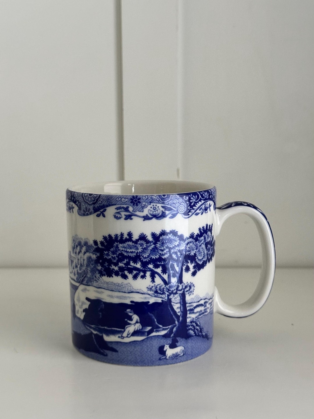 Vintage Spode Blue Italian Mug - Bucolic Countryside Ironstone Teacup ...