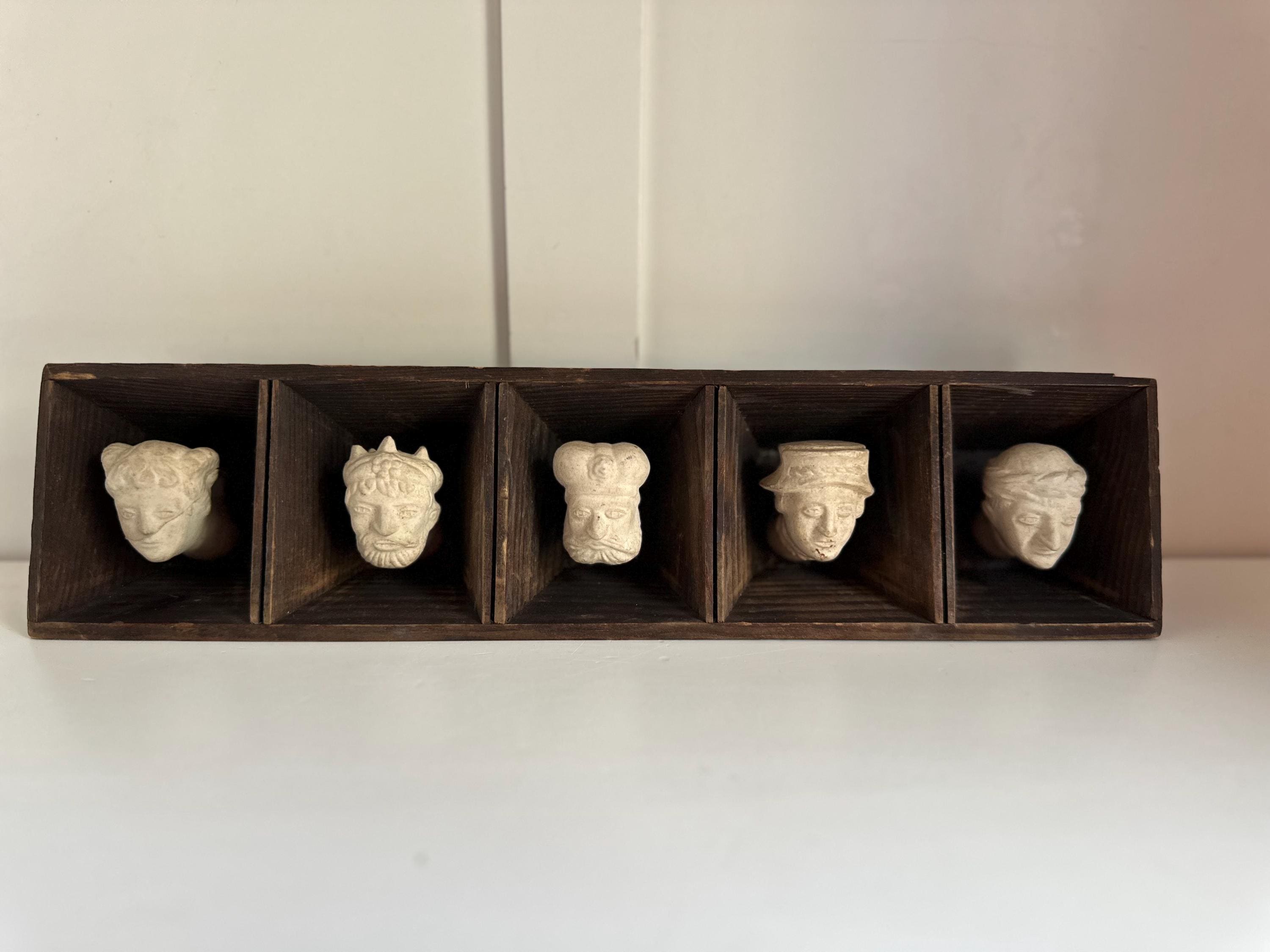 Vintage Polish Gothic Ceramic Heads: Wawel Castle Renaissance Ceiling ...