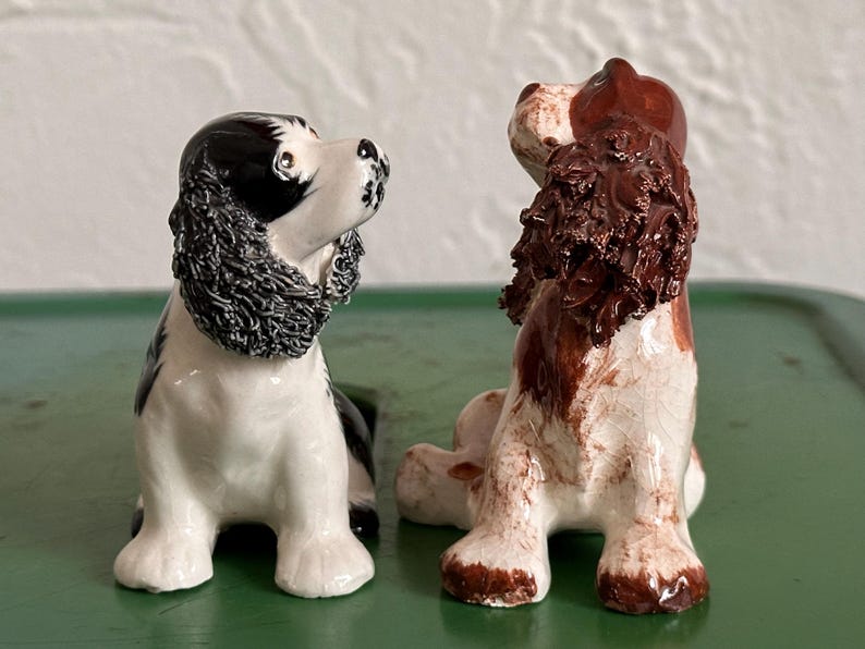Ceramic Cocker Spaniel Figurines – Pair of Jane Callender Hand-painted ...