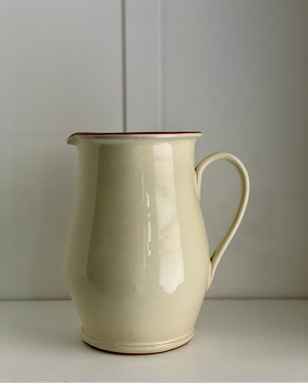 Large Pale Yellow Italian Pottery Pitcher, Ceramiche Virginia Pale ...