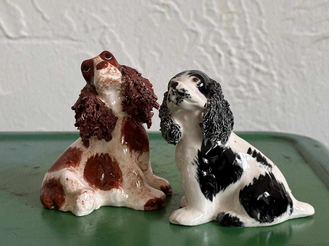 Ceramic Cocker Spaniel Figurines – Pair of Jane Callender Hand-painted ...