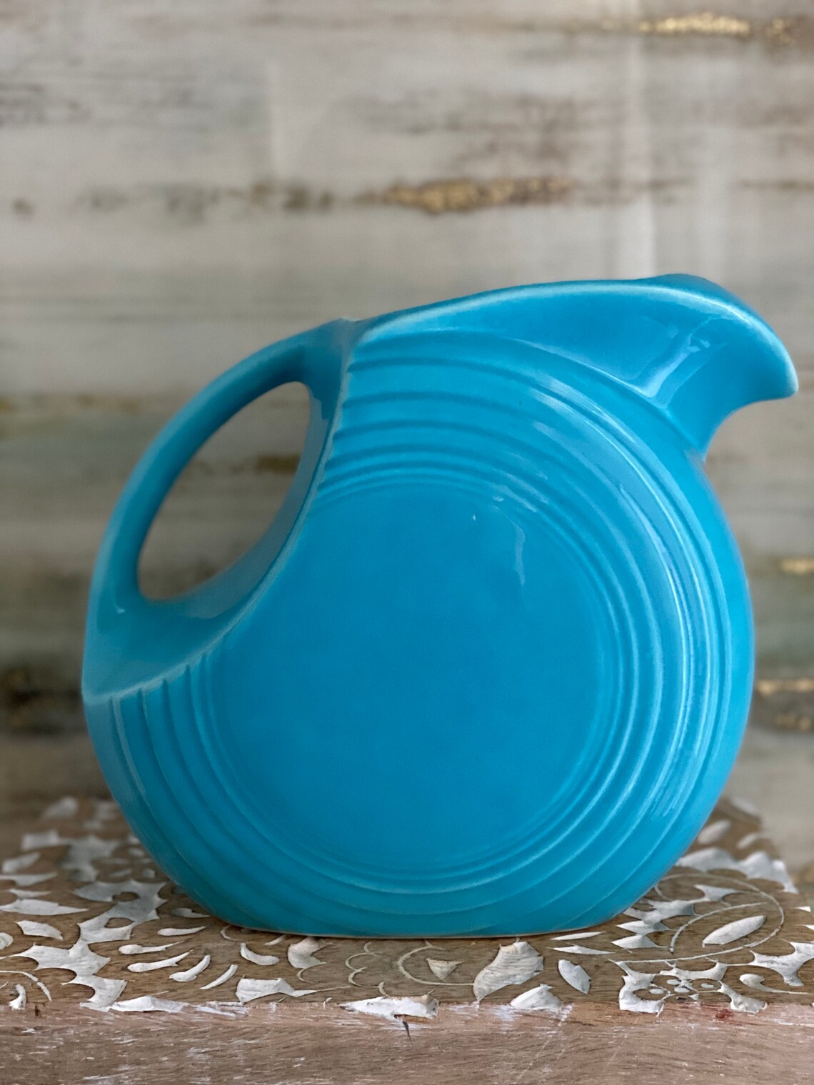 Vintage Fiesta Disc Pitcher - Retired Colors: Turquoise, Sea Mist ...