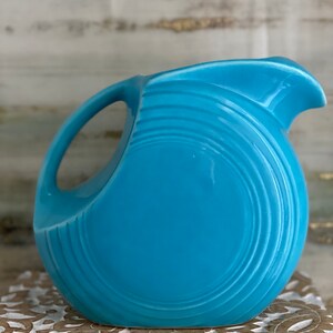Fiesta Disc Pitcher, Old Genuine Turquoise Fiesta, Sea Mist Fiesta ...