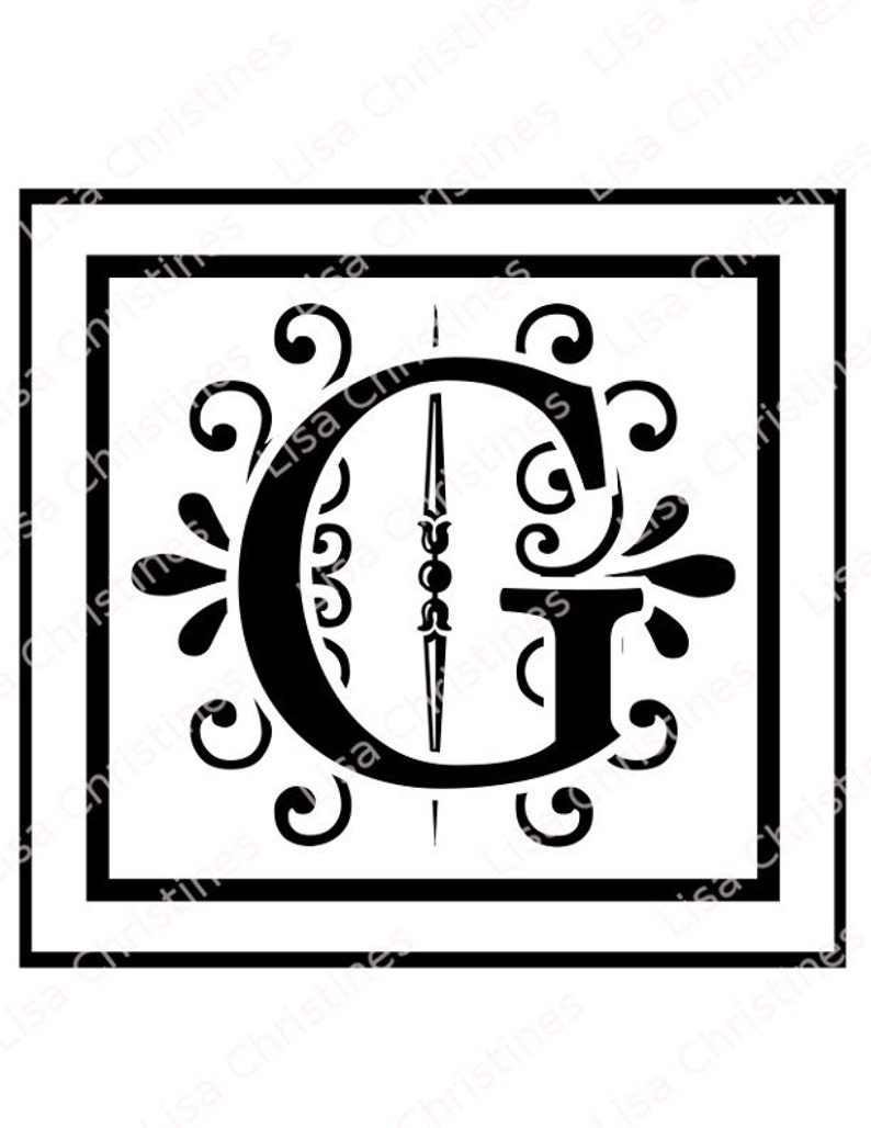 Ornamental Monogram Letter G Digital Image Instant Download - Etsy