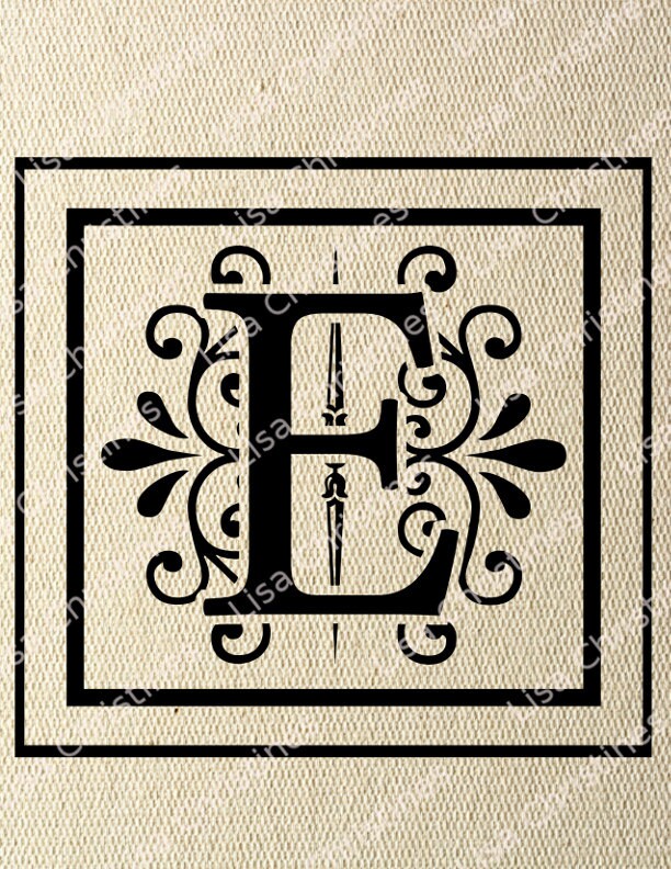 Ornament Monogram Letter E Digital Image Instant Download 153 - Etsy UK