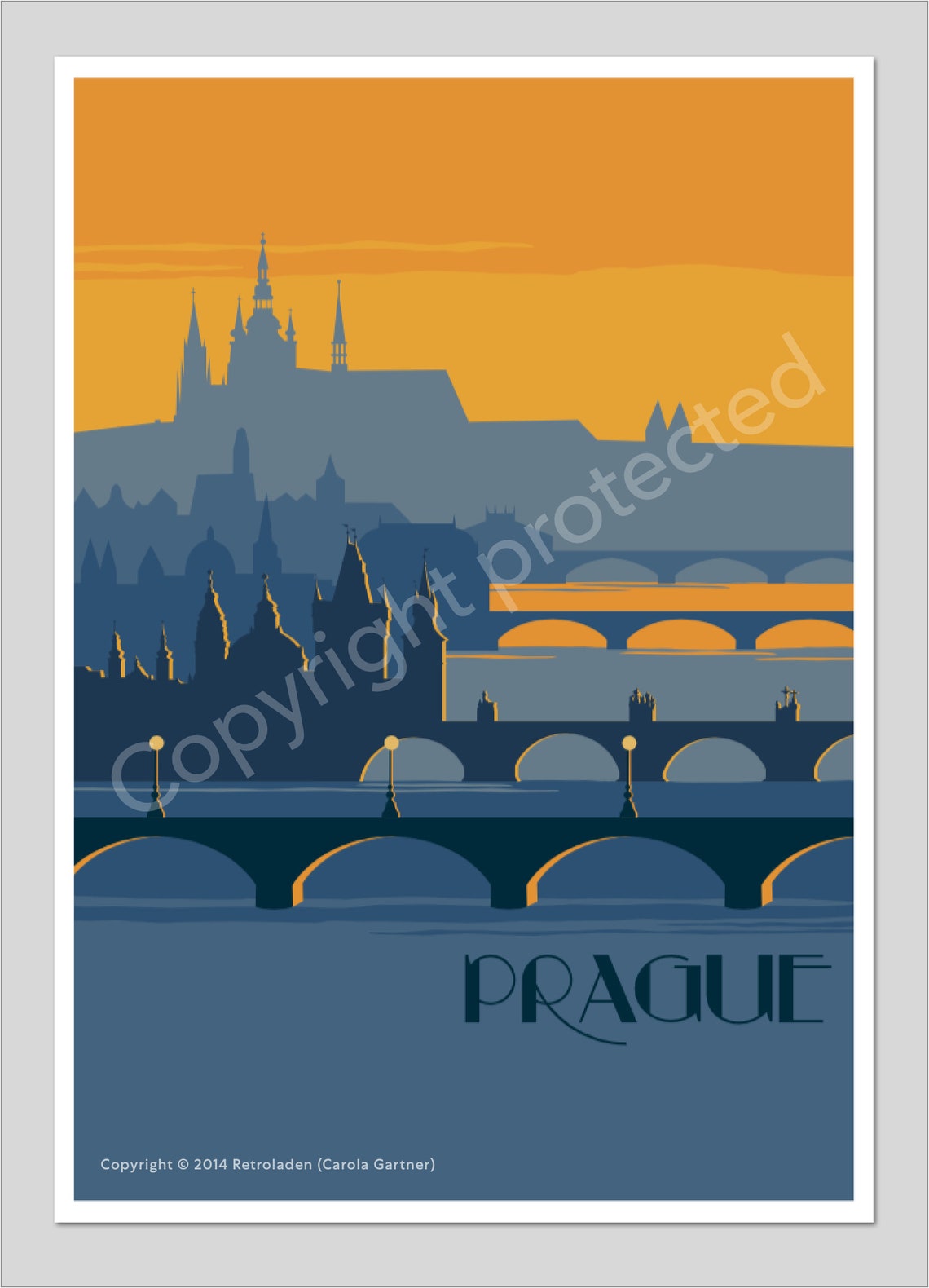 Prague Poster A3 - Etsy