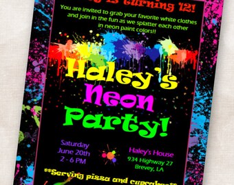 Neon Birthday Party - Etsy