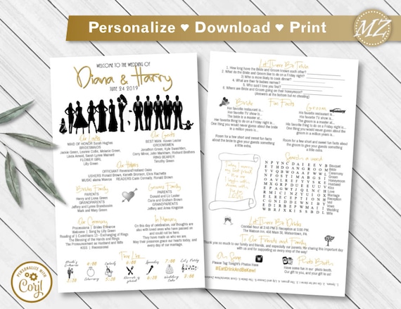 Silhouette Wedding Programs Template Silhouette Wedding Program