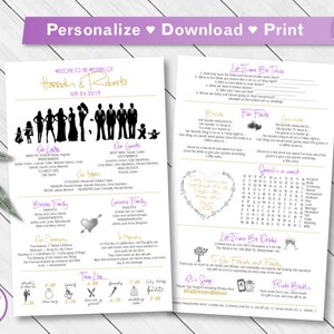 Wedding Program Template, Infographic Timeline Program, Wedding ...