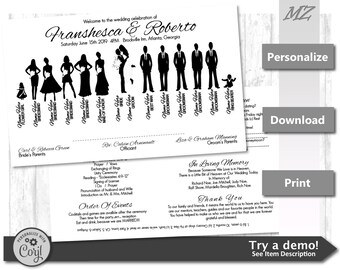 Double Sided Wedding Program - Etsy